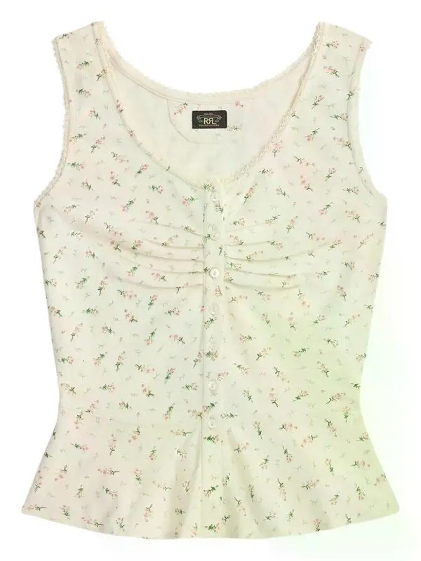 Ralph Lauren Floral Lace-trim Tank Top - Neutrals
