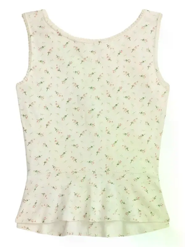 Ralph Lauren Floral Lace-trim Tank Top