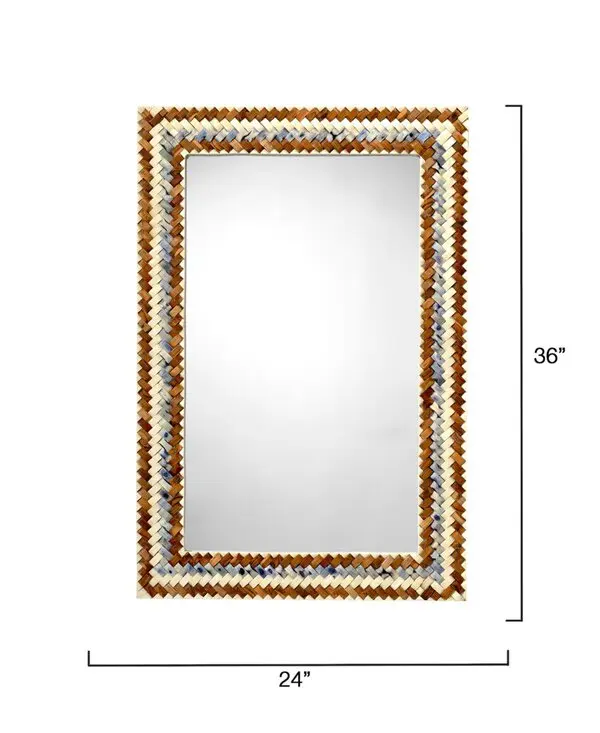 JAMIE YOUNG CO. Interwoven Wood & Buffalo Bone Rectangle Mirror
