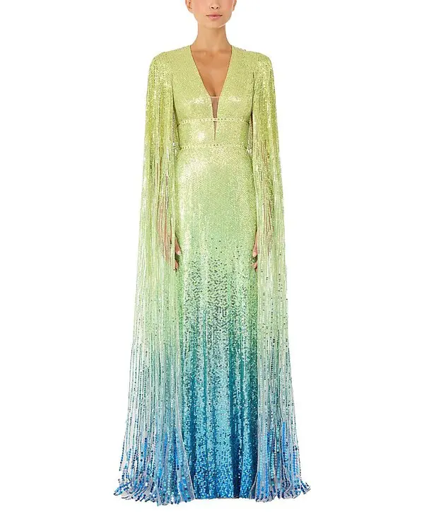 Jenny Packham Sequin-embellished Maxi Gown - Illusion