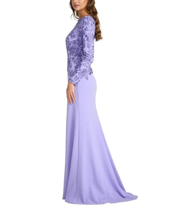 Tadashi Shoji Kisha Embroidered Crepe Gown