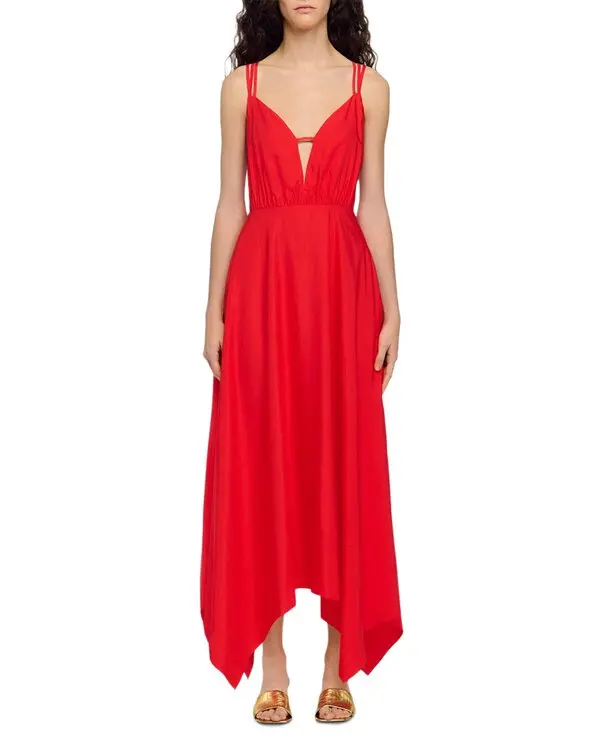 Sandro Asymmetric Maxi Dress