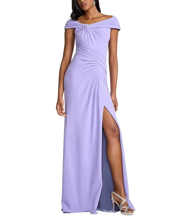 Tadashi Shoji Bruner Draped Gown - Lavender Mist