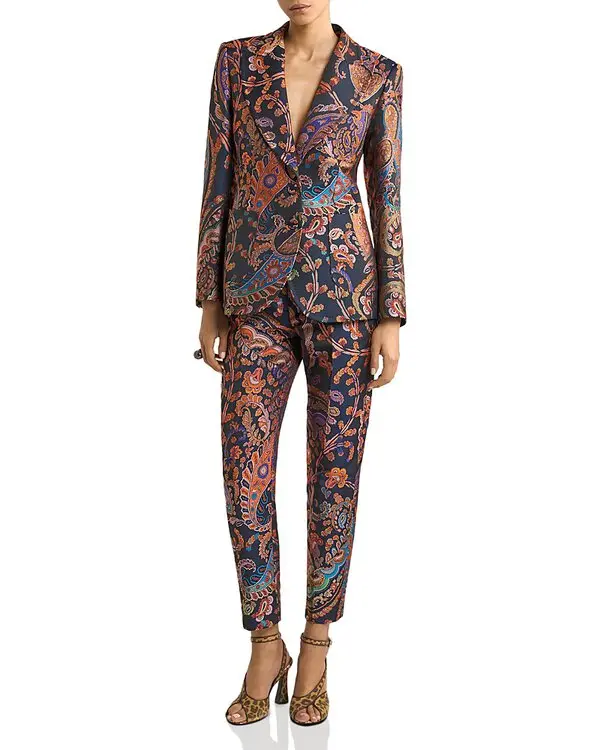 Etro Fitted Jacket With Peak Lapel - Multi/blue