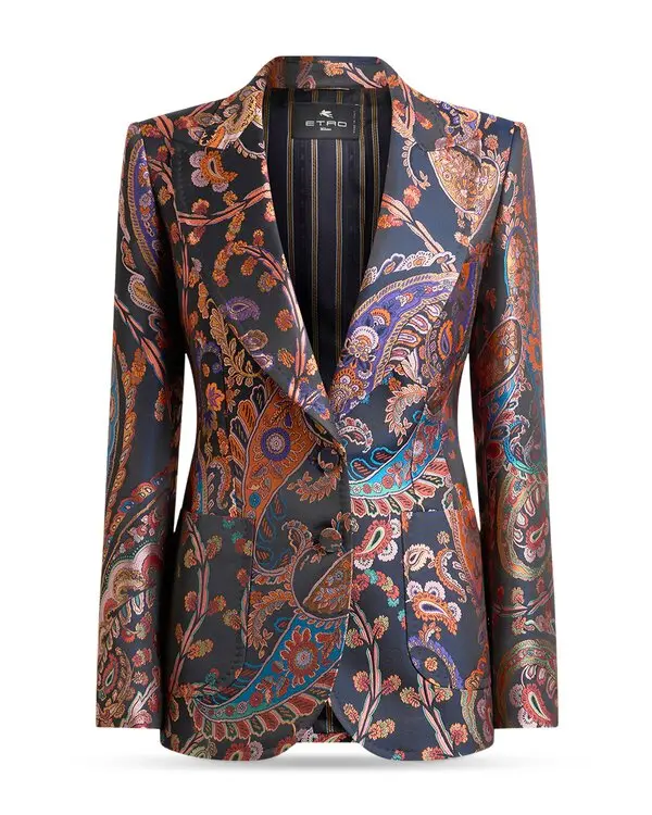 Etro Fitted Jacket With Peak Lapel