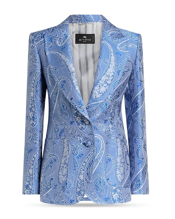 Etro Fitted Jacket With Peak Lapel - Multi/blue