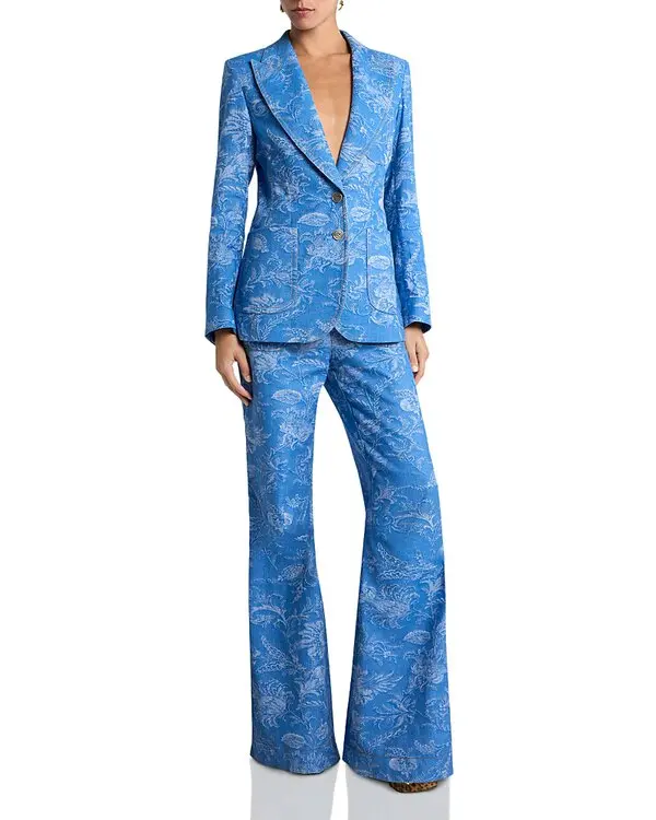 Etro Fitted Denim Jacket With Peak Lapel - Multi/light Blue