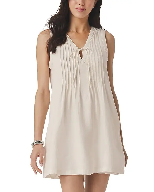 Splendid Stella Linen Mini Dress - Antique Pearl