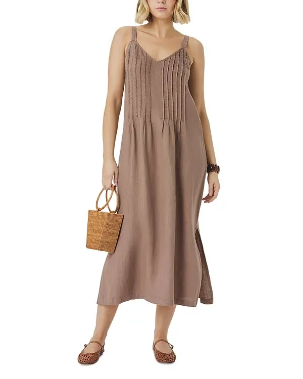 Splendid Stella Linen Pintuck Dress - Wicker