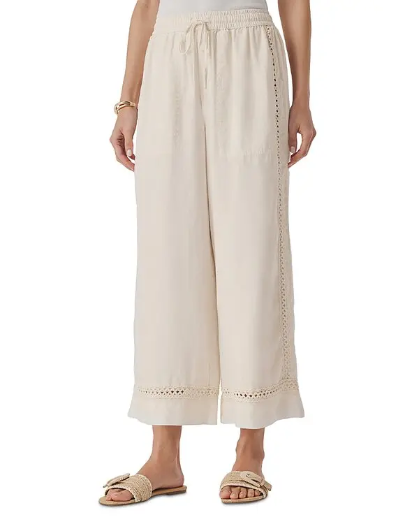 Splendid Stella Linen Trim Pants - Antique Pearl