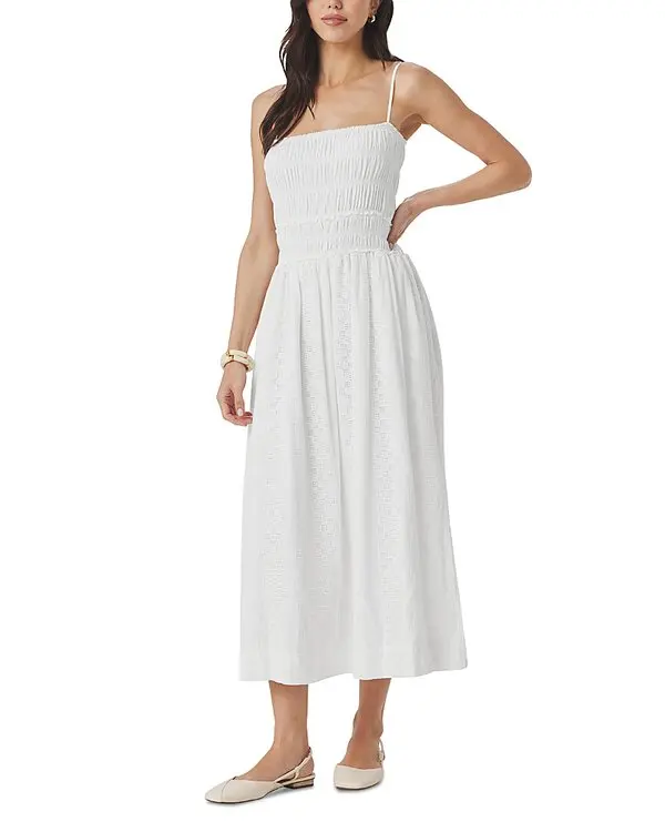 Splendid Kenzie Geo Eyelet Dress - White