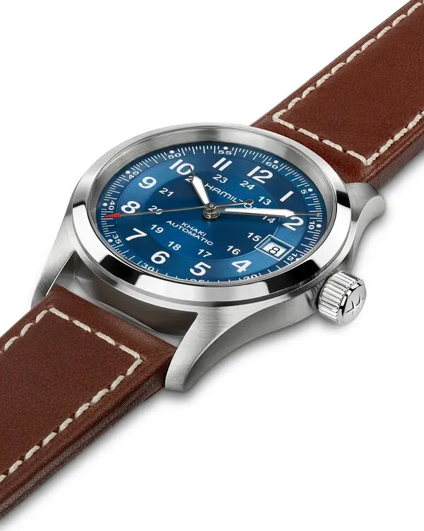 Hamilton Khaki Field Date Automatic Watch, 38mm - Blue/brown