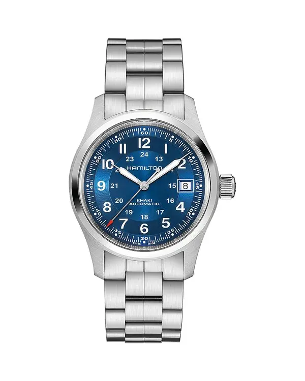 Hamilton Khaki Field Date Automatic 38mm Watch - Blue/silver