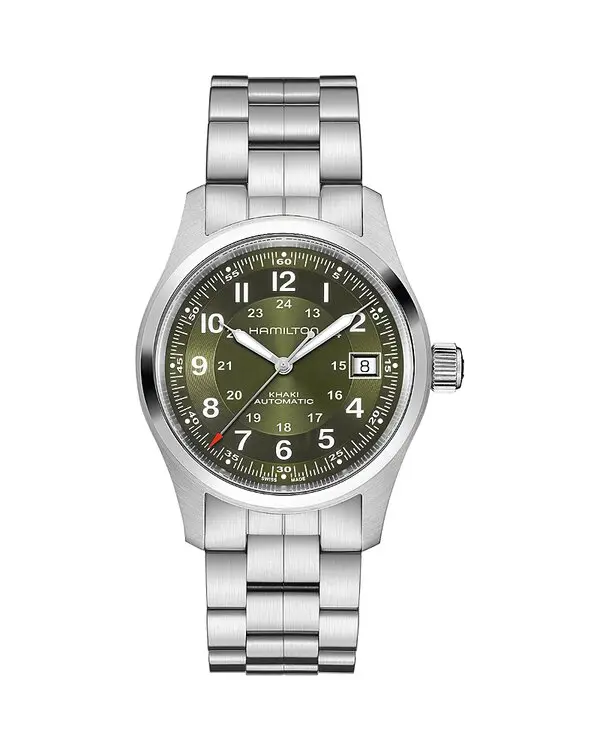 Hamilton Khaki Field Date Automatic Watch - Green/silver