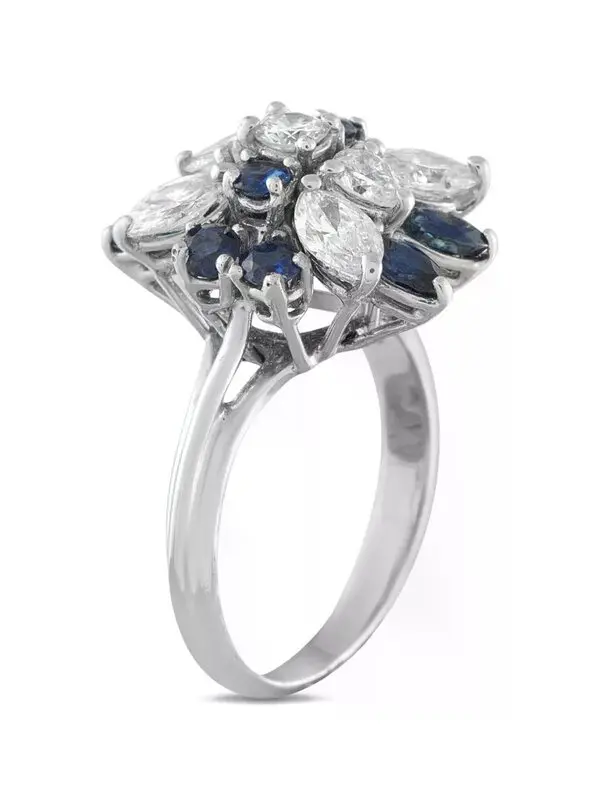 LB EXCLUSIVE 18k White Gold Diamond And Sapphire Ring