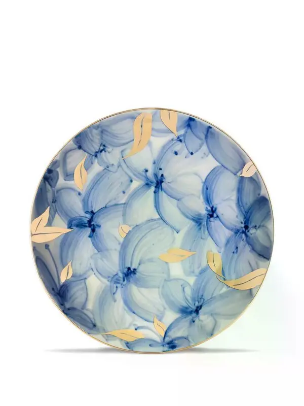 Shanghai Tang Ginger Flower Dinner Plate - Blue