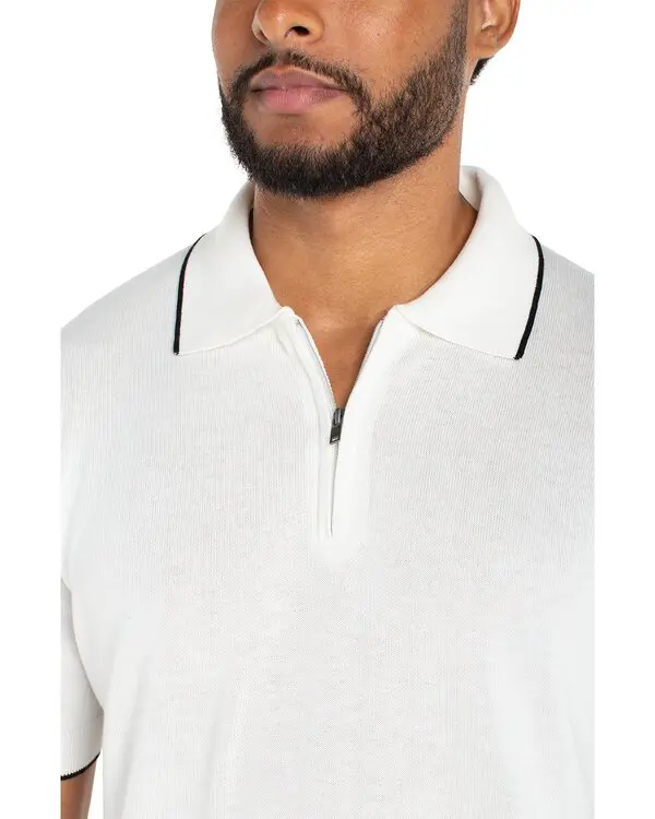 LIVERPOOL Short Sleeve Zipper Sweater Polo