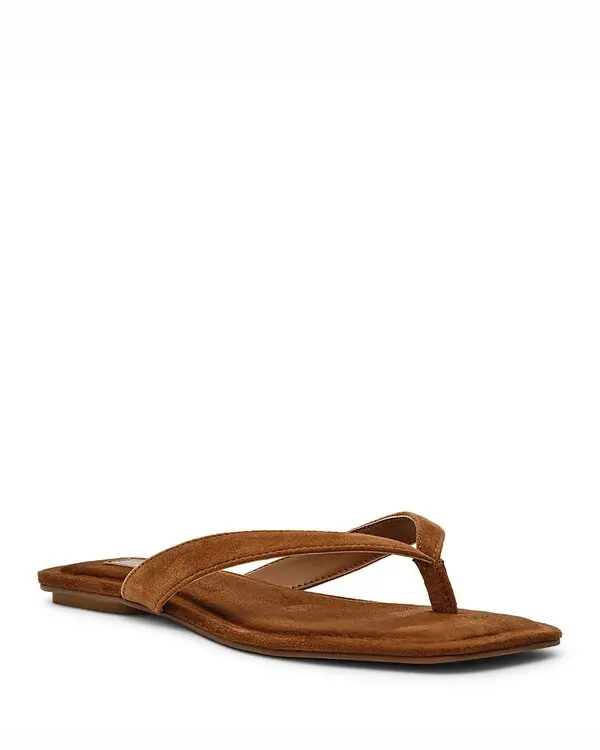 Steve Madden Trella Thong Sandals - Chestnut Suede