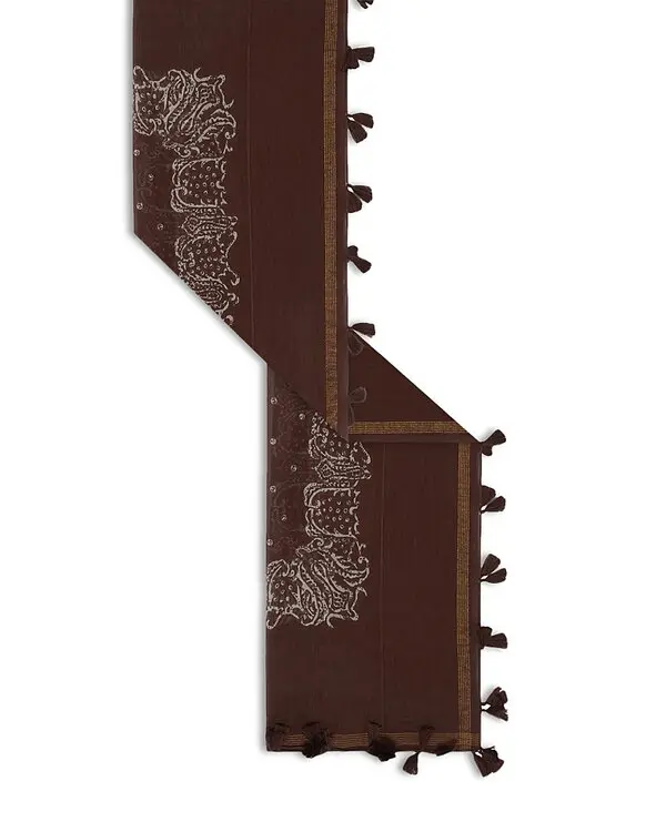 Gerard Darel Donia Printed Fringed Scarf - Brown