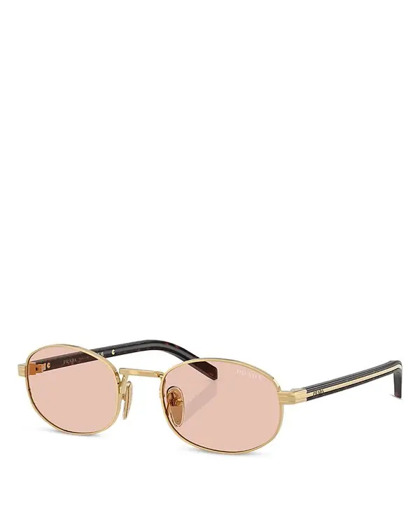 Prada Oval Sunglasses, 52mm - Gold