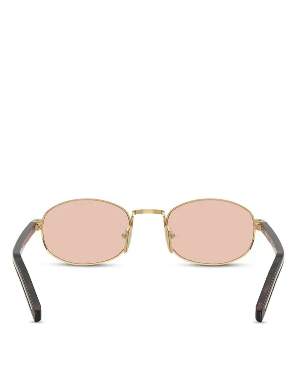 Prada Oval Sunglasses, 52mm - Gold