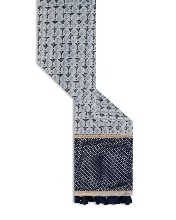Gerard Darel Dalma Printed Fringed Scarf - Navy