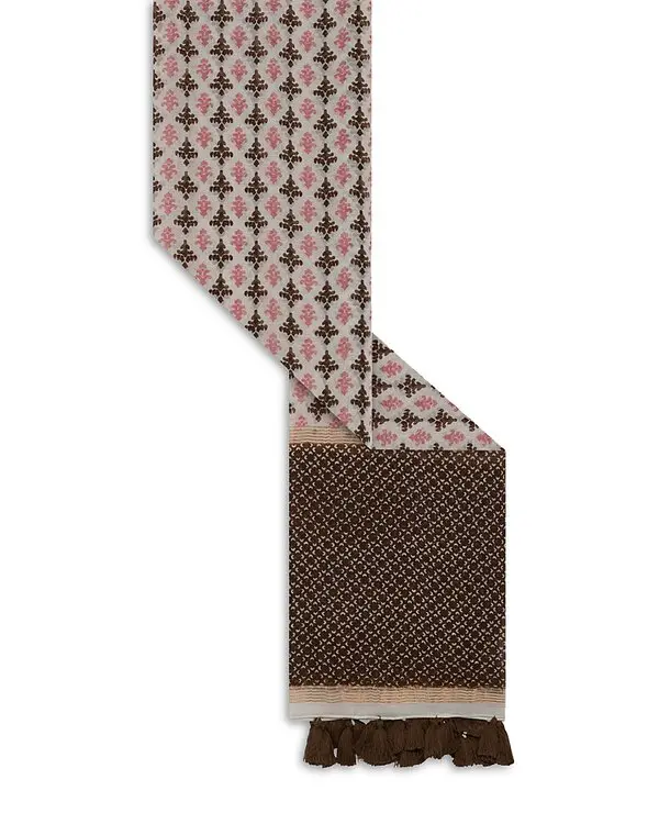 Gerard Darel Dalma Printed Fringed Scarf - Pink