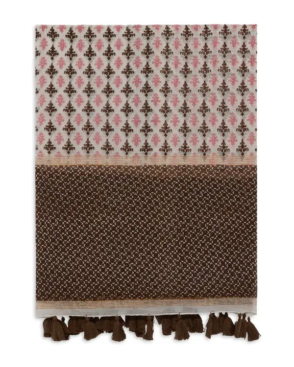 Gerard Darel Dalma Printed Fringed Scarf - Pink