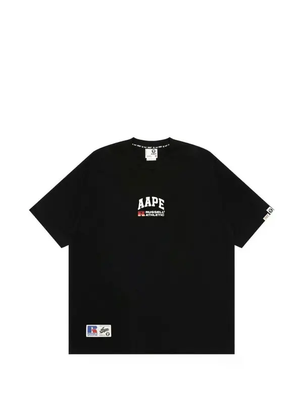 AAPE BY *A BATHING APE X Russell Athletic Logo-print Crew-neck T-shirt - Black
