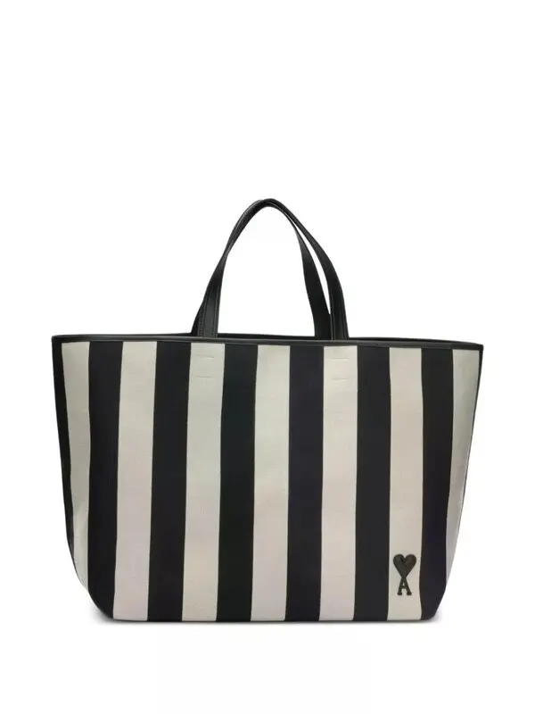 Ami Striped Tote Bag - Black