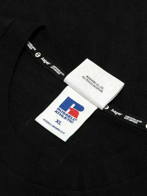 AAPE BY *A BATHING APE X Russell Athletic College Cotton T-shirt