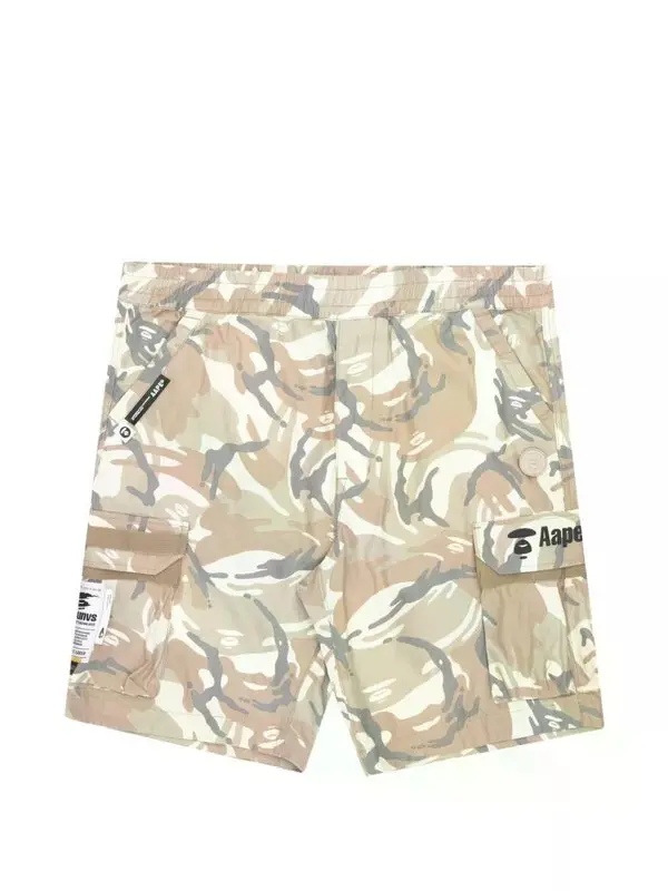 AAPE BY *A BATHING APE Moonface Camouflage Cargo Shorts - Neutrals