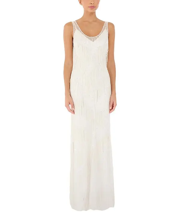 Jenny Packham Symphonie Fringed Gown - Ivory