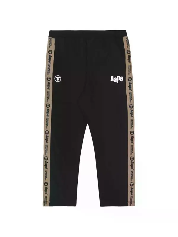 AAPE BY *A BATHING APE Moonface Logo-tape Track Pants - Black