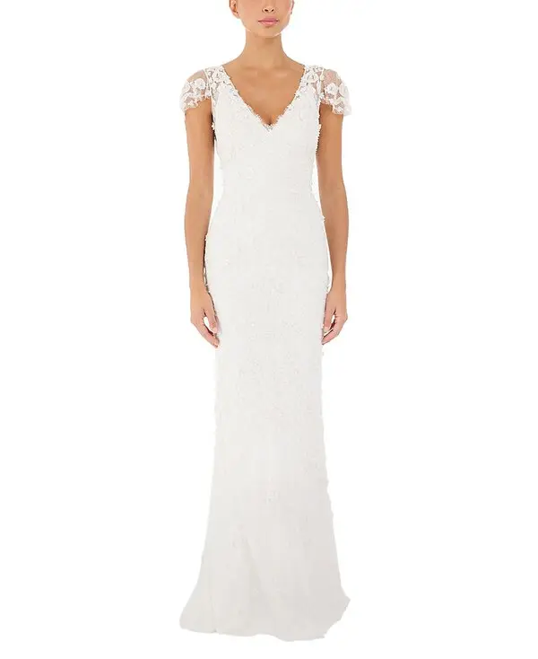 Jenny Packham Floral Lace Gown - Ivory