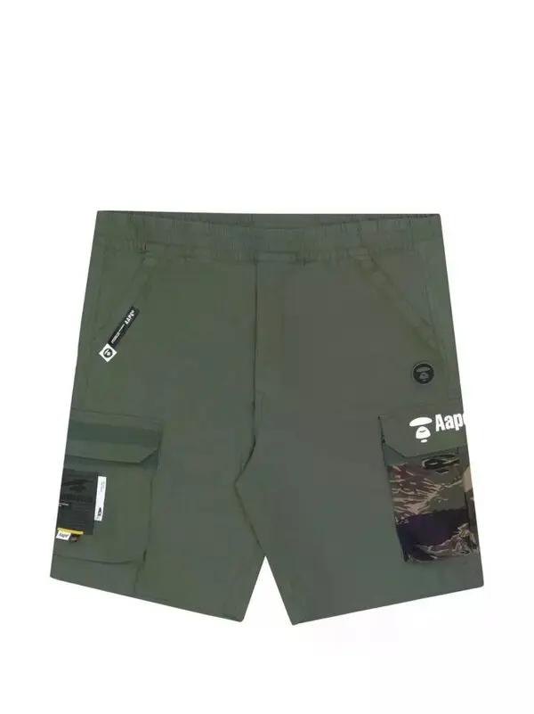 AAPE BY *A BATHING APE Moonface Camouflage Cargo Shorts - Black