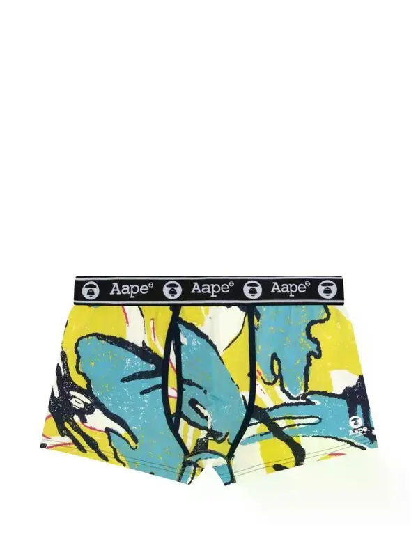 AAPE BY *A BATHING APE Camo-pattern Logo-waistband Boxers - Blue