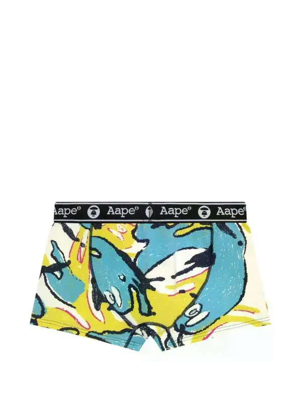 AAPE BY *A BATHING APE Camo-pattern Logo-waistband Boxers - Blue