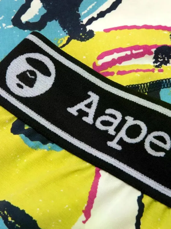 AAPE BY *A BATHING APE Camo-pattern Logo-waistband Boxers - Blue