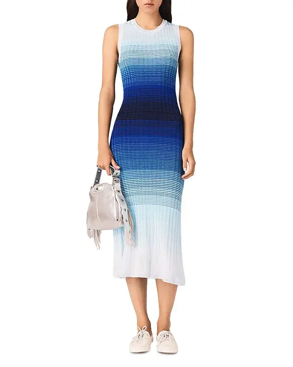 Maje Rirano Ombre Knit Maxi Dress - Blue