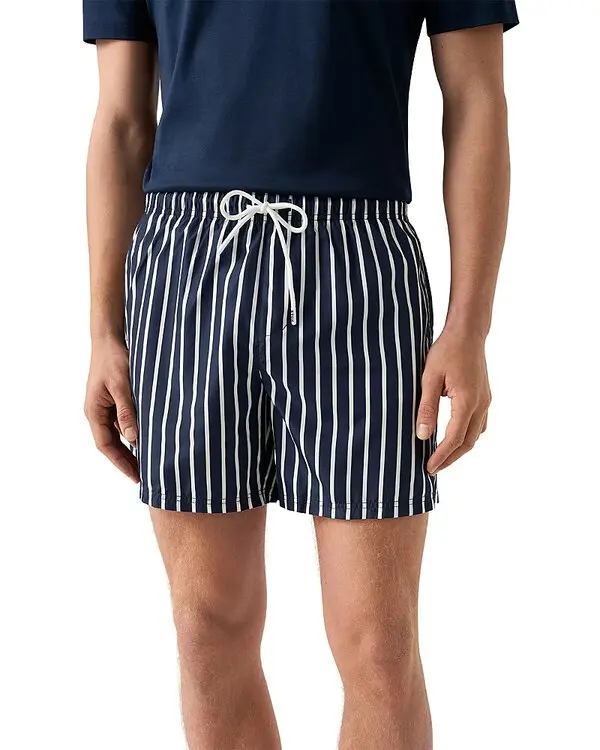 Eton Striped 5.4" Swim Shorts - Dark Blue