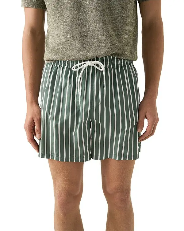 Eton Striped 5.4" Swim Shorts - Green