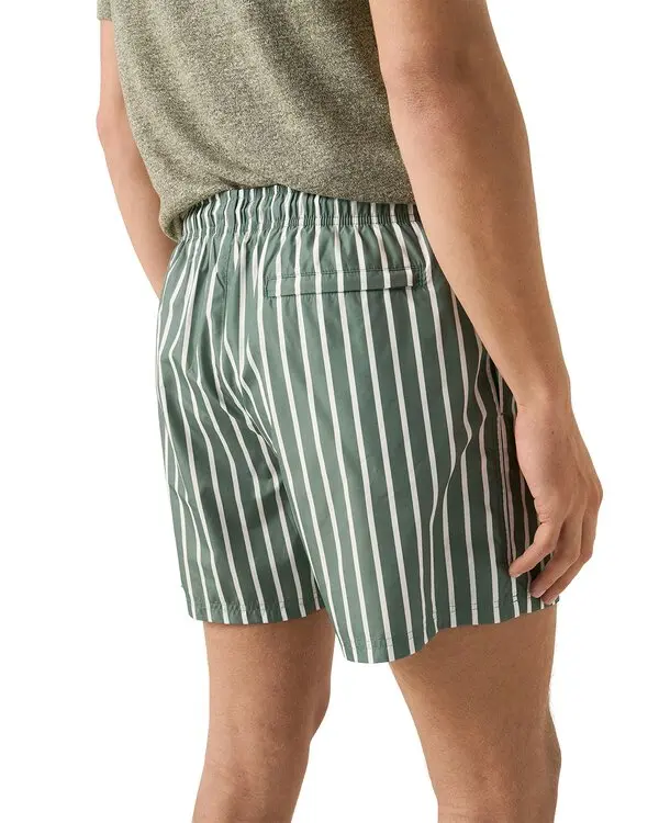 Eton Striped 5.4" Swim Shorts - Green