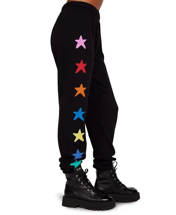 Lauren Moshi Tanzy Brushed Stars Jogger - Black