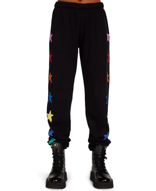 Lauren Moshi Tanzy Brushed Stars Jogger - Black
