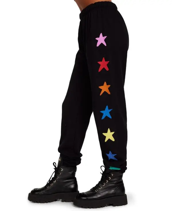 Lauren Moshi Tanzy Brushed Stars Jogger - Black
