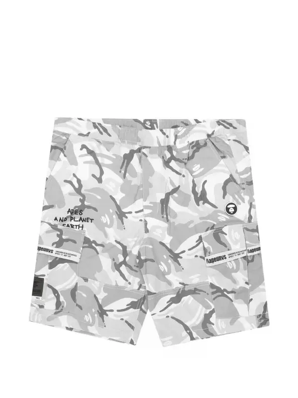 AAPE BY *A BATHING APE Moonface Camo Cargo Shorts - White