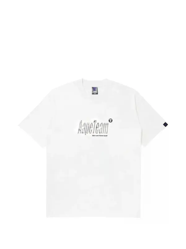 AAPE BY *A BATHING APE Moonface Embossed Logo T-shirt - White