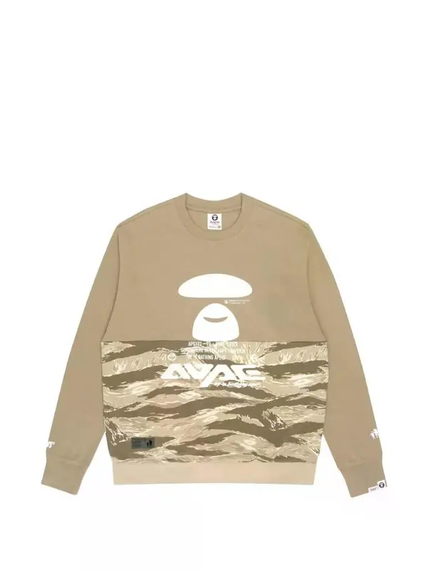AAPE BY *A BATHING APE Moonface Crewneck Sweatshirt - Green