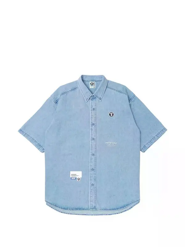 AAPE BY *A BATHING APE Moonface Embroidered Denim Shirt